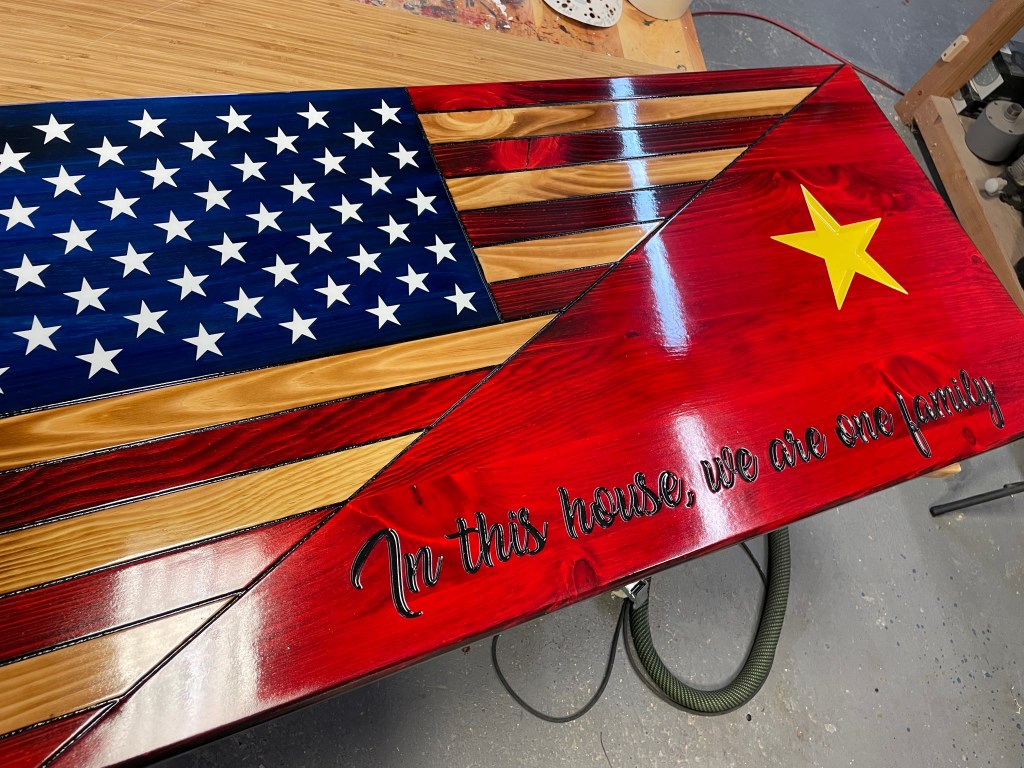 Custom Wooden Flags & Home Décor | KPCC Woodworking and Rustic Flags